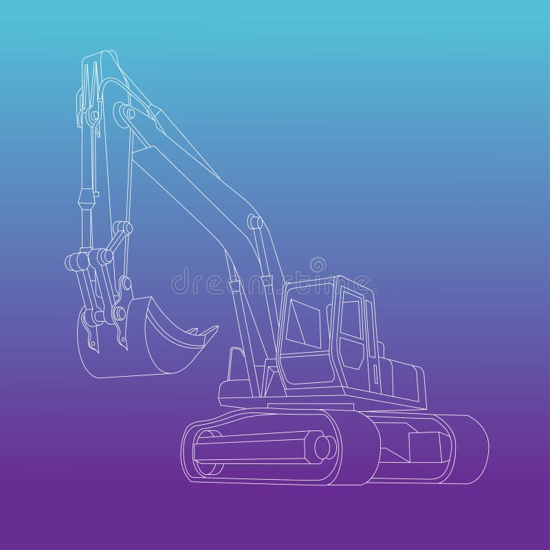 Line Drawing Excavator Stock Illustrations – 2,119 Line Drawing ...
