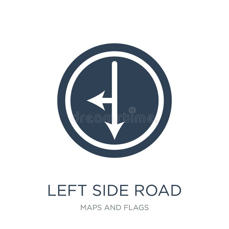Left Side Road Icon in Trendy Design Style. Left Side Road Icon ...