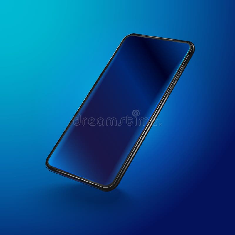 Left Side Smartphone View. Realistic Mobile Phone with Blank Screen ...