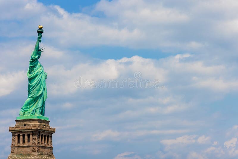 Left Side View of the Statue of Liberty in New York City Stock Photo ...