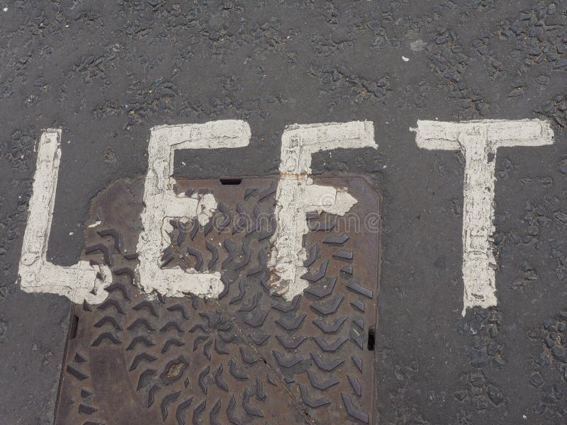 Left sign on street stock image. Image of tarmac, street - 95165411