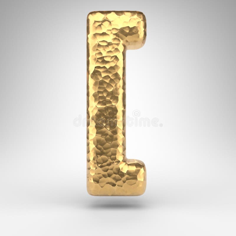Left Square Bracket Symbol on White Background. Hammered Brass 3D Sign ...