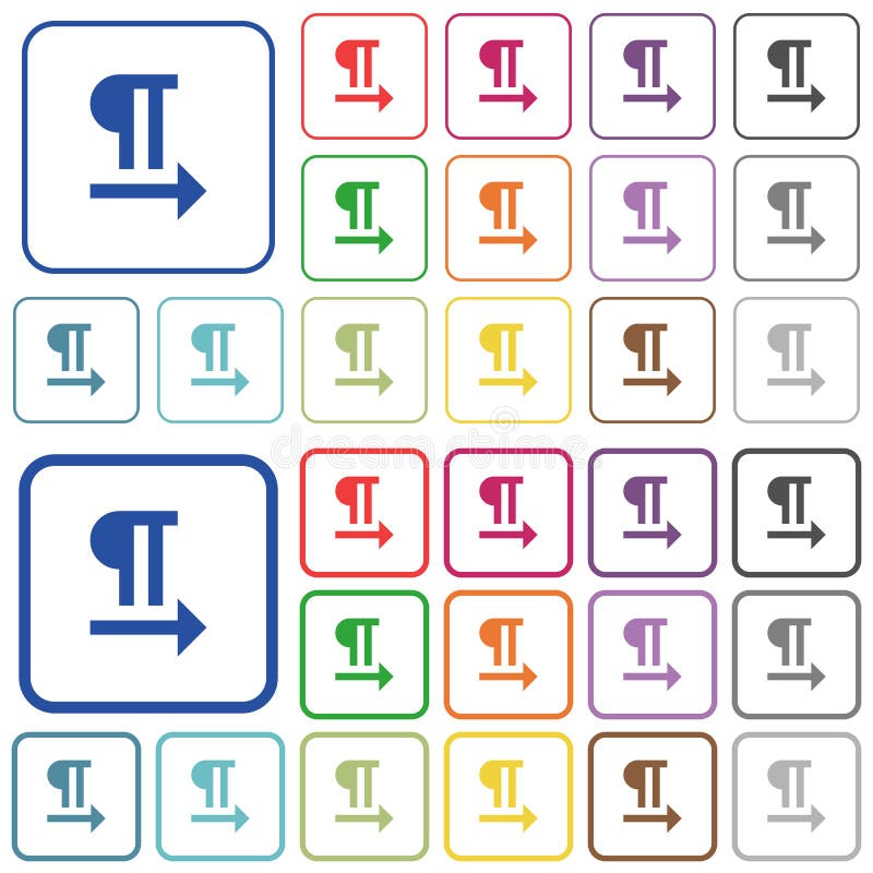 Left To Right Text Direction Outlined Flat Color Icons Stock Vector ...