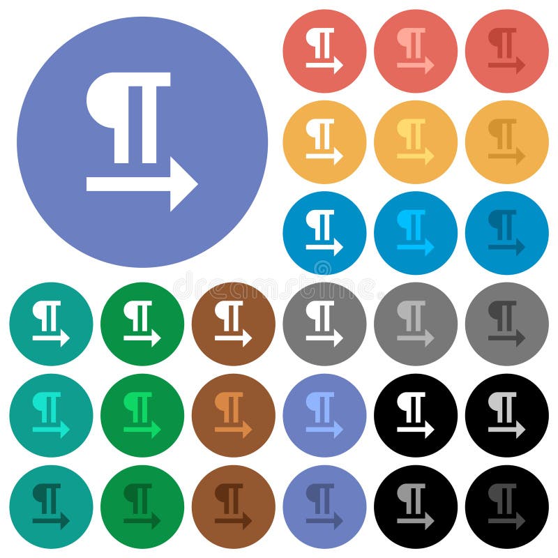 Left To Right Text Direction Round Flat Multi Colored Icons Stock ...