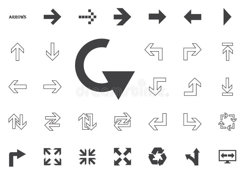 Left Turn Arrow Icon. Arrow Illustration Icons Set. Stock Illustration ...