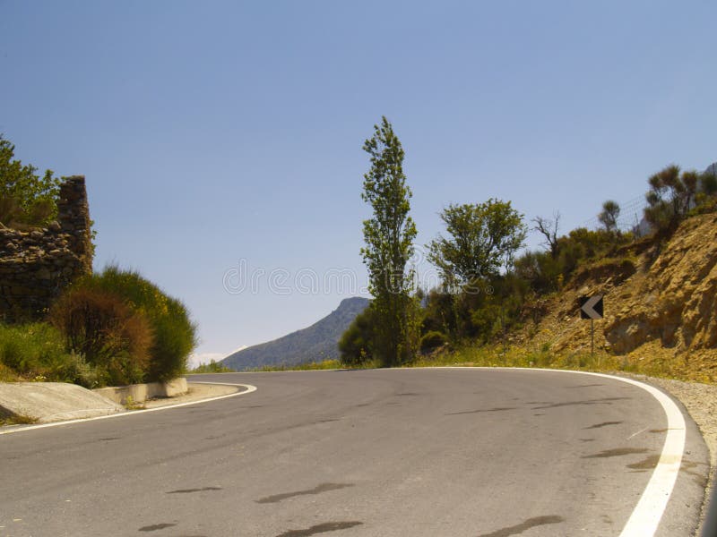 Left turn road stock image. Image of turn, mountains, greece - 7361603