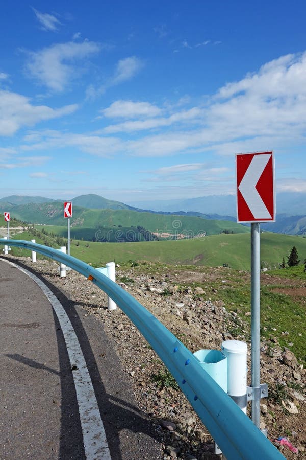 Left turn road sign stock image. Image of bend, background - 32822473