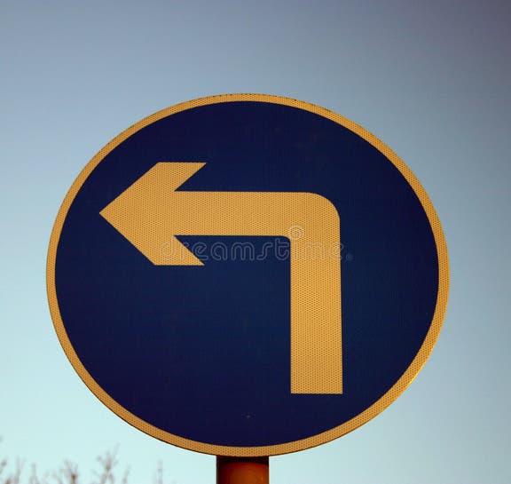 Left turn sign stock photo. Image of directions, blue, sign - 48384