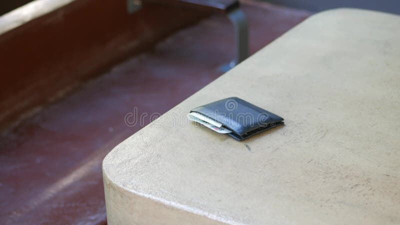 Left Wallet on a Bench in the Park Stock Video - Video of wealth, lost ...