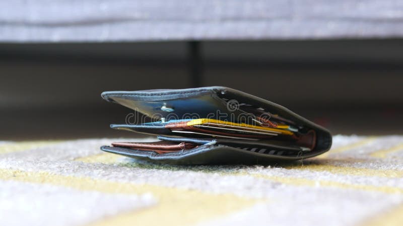 Left Wallet on Floor at Home Stock Video - Video of lost, money: 289219817