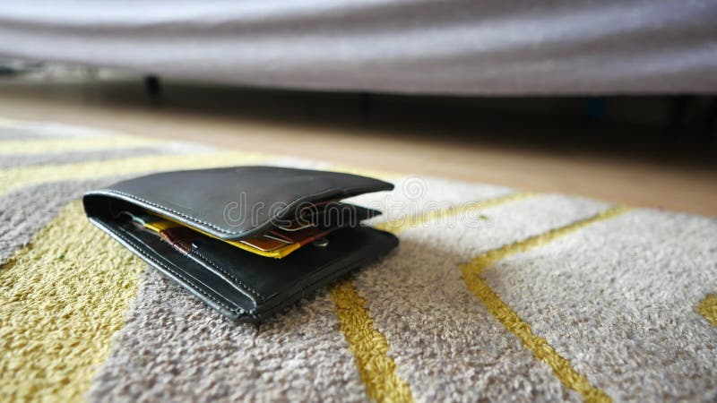 Left Wallet on Floor at Home Stock Video - Video of finance, person ...