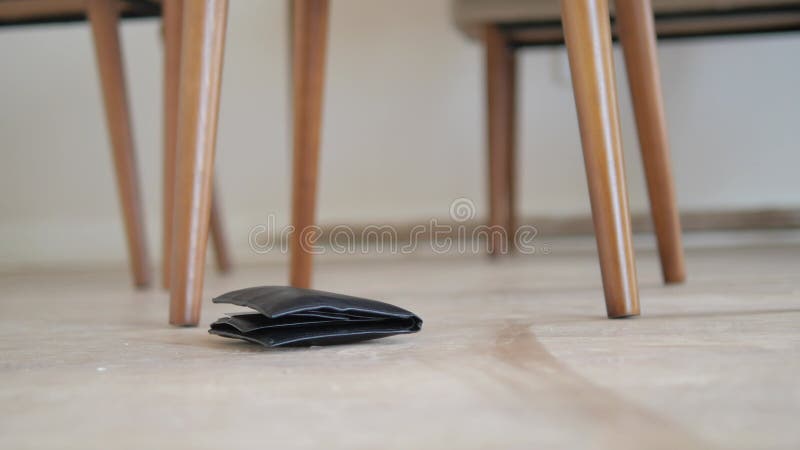 Left Wallet on Floor at Home Stock Video - Video of natural, currency ...