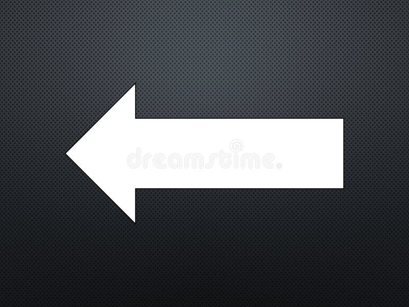 Left White Arrow on Black Background Stock Illustration - Illustration ...