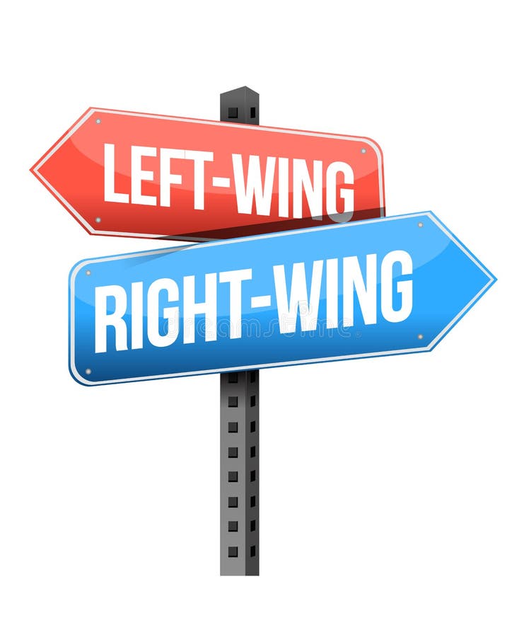 Left-wing and Right-wing Road Sign Stock Illustration - Illustration of ...