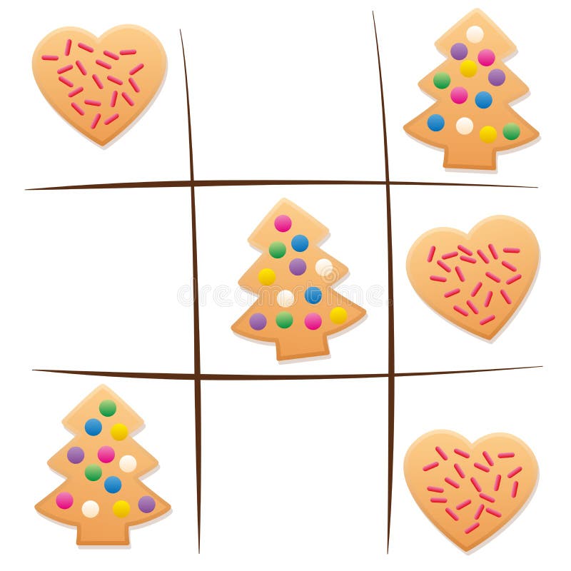 Leftover Cookies Tic Tac Toe Christmas Game Stock Illustration ...