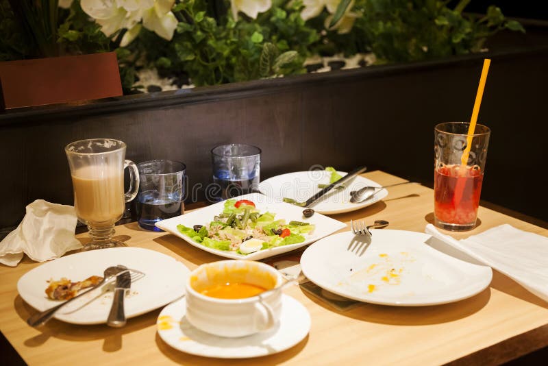 Leftover food stock photo. Image of economy, table, bowls - 46343364