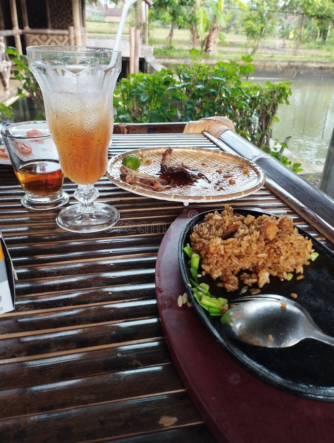 Leftover Food and Drink on the Plate Stock Photo - Image of meal ...
