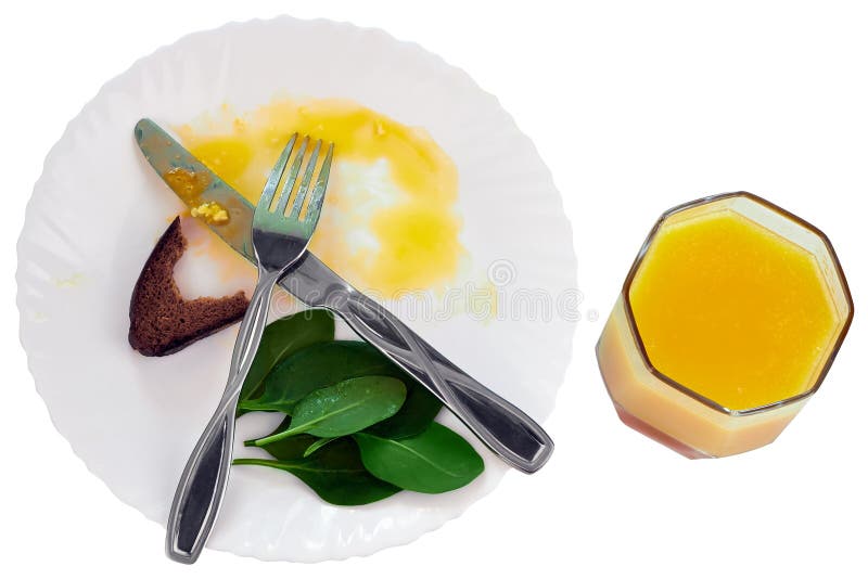Leftover Food on a Plate after Breakfast Stock Photo - Image of knife ...