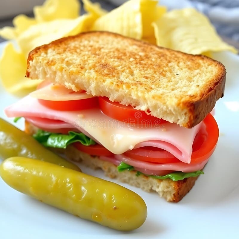 A Leftover Sandwich with Cold Cuts Tomatoes and Cheese Served with a ...