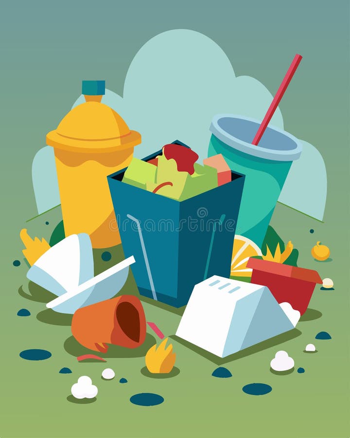 Leftover Takeout Containers Uneaten and Discarded Ending Up in a ...