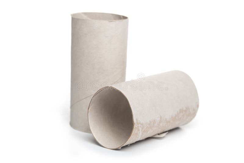 Leftover Tissue Paper Roll on Isolate Background Stock Image - Image of ...