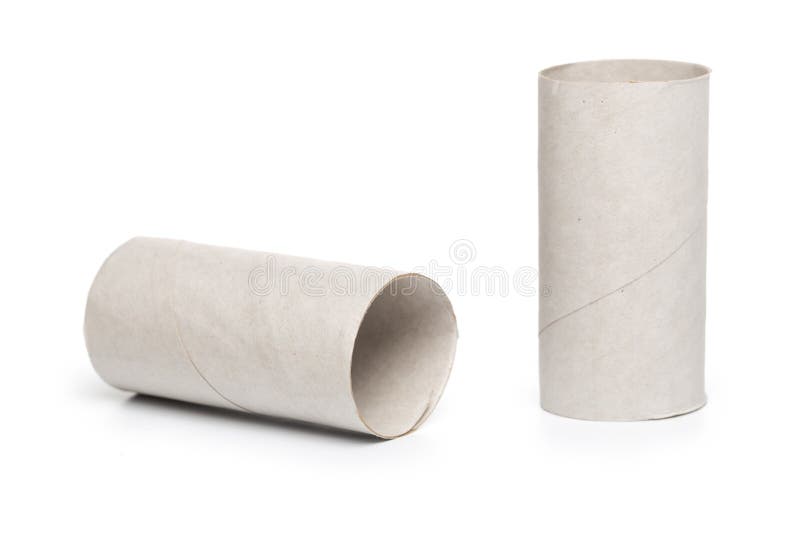 Leftover Tissue Paper Roll on White Background Stock Image - Image of ...