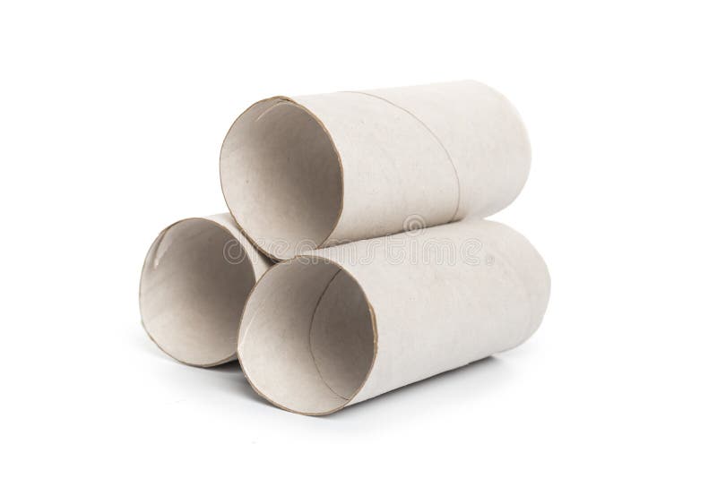 Leftover Tissue Paper Roll on Isolate Background Stock Image - Image of ...