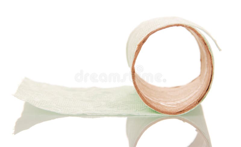 Leftover Tissue Paper Roll on Isolate Background Stock Image - Image of ...
