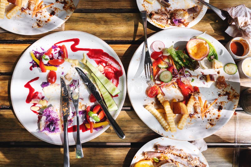Leftover Waste Food, on Dining Table Stock Image - Image of closeup ...