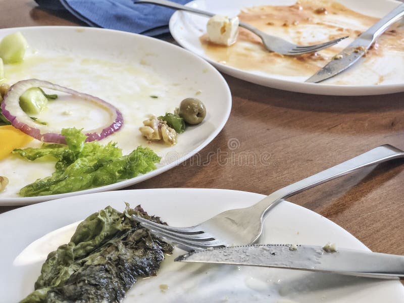 Leftovers of a Salad on Table Stock Image - Image of dinner, leftover ...