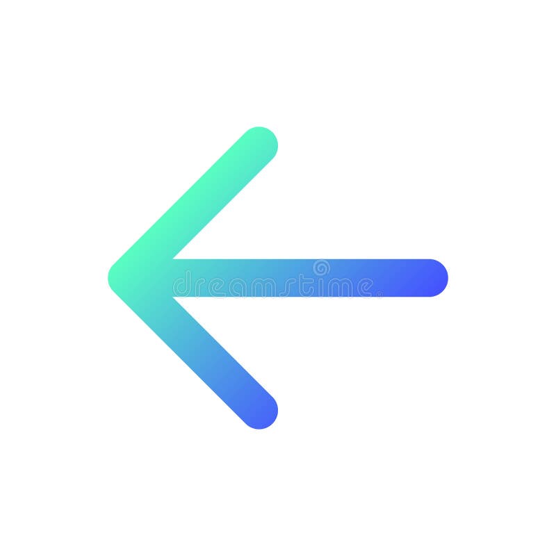 Leftwards Arrow Pixel Perfect Gradient Linear Ui Icon Stock Vector ...