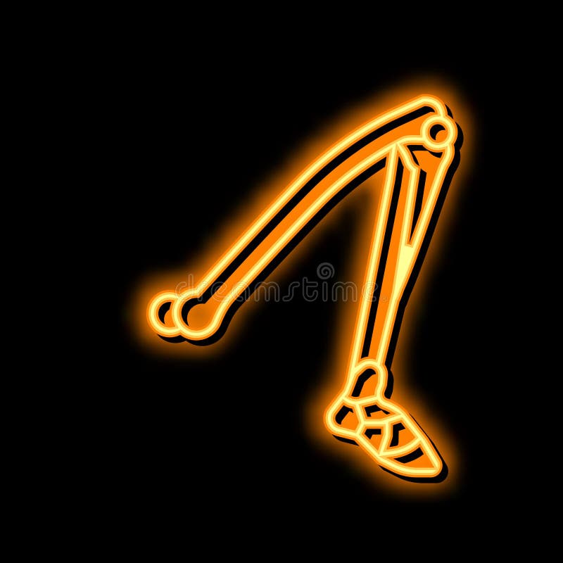 Leg Bone Neon Glow Icon Illustration Stock Vector - Illustration of ...