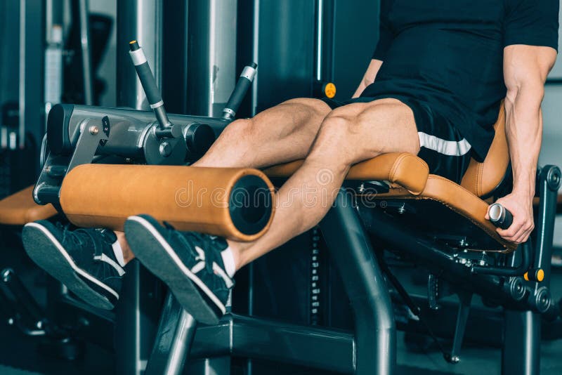 Leg Extension Machine Workout Stock Image - Image of building ...