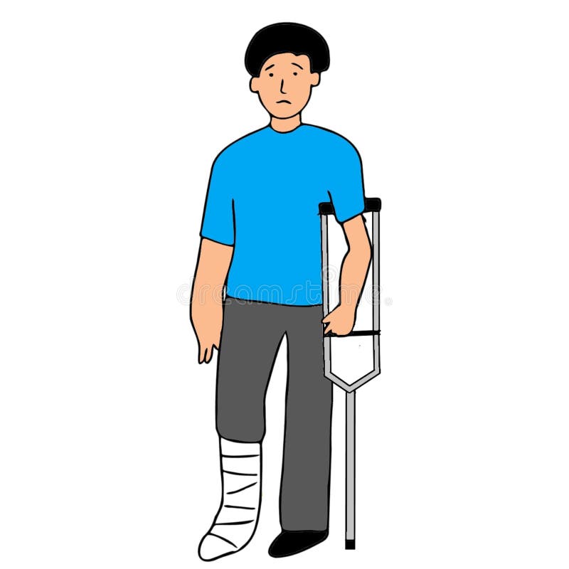 Leg Fracture Cartoon Illustration Stock Illustration - Illustration of ...