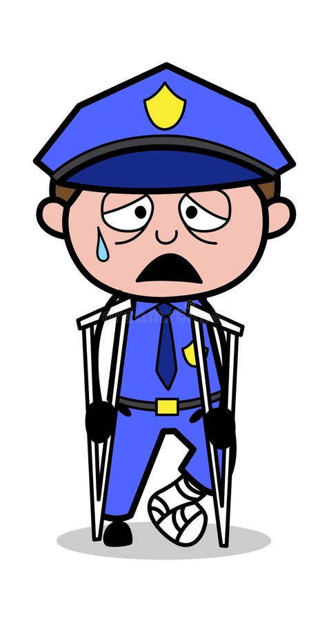 Leg Fracture - Retro Cop Policeman Vector Illustration Stock ...