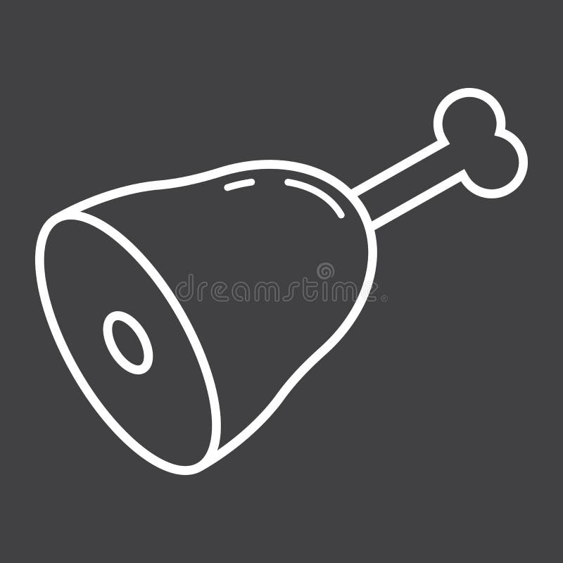 Leg of Ham Line Icon, Food and Drink, Meat Sign Stock Vector ...