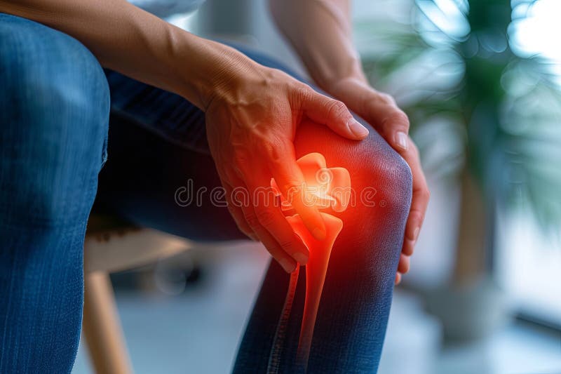 The Leg and Knee Bone Showing Pain Stock Illustration - Illustration of ...