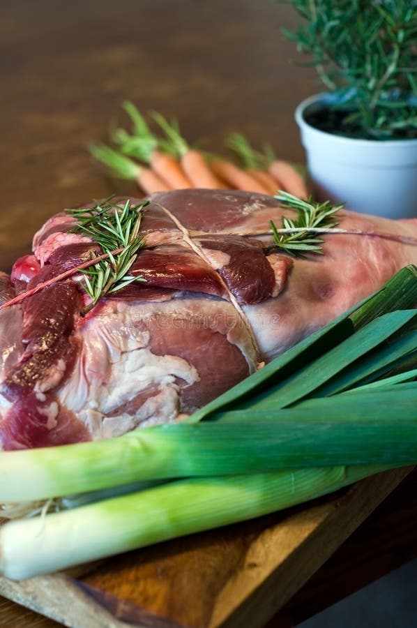 Leg of a Lamb stock image. Image of wood, tied, meat - 17235761
