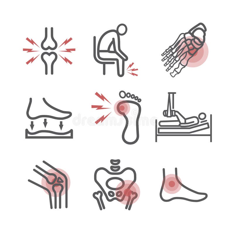 Leg Pain. Foot Problems. Vector Signs for Web Graphics. Stock Vector ...