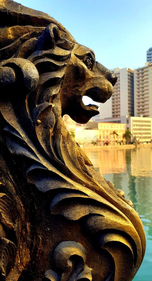 Leg Part Artistic Design of Lamp Post at Jones Bridge Stock Image ...