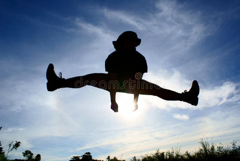 Leg split silhouette jump stock image. Image of person - 11973899