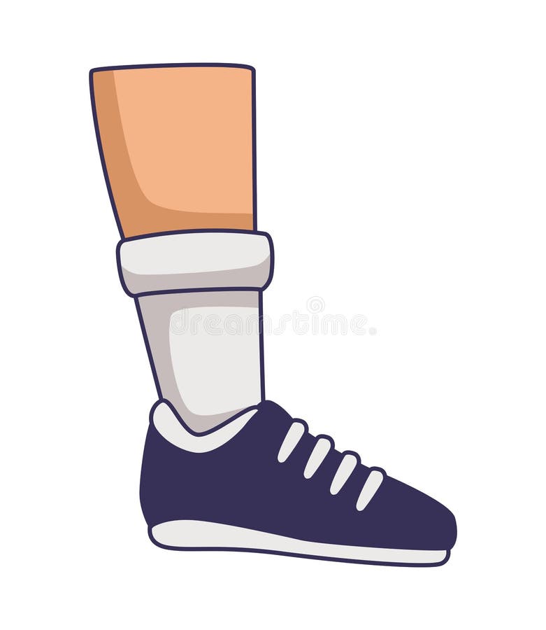 Leg with tennis shoe stock vector. Illustration of player - 265516869