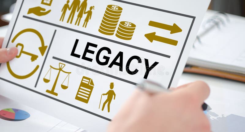 Legacy concept on a paper stock photo. Image of hold - 178516964