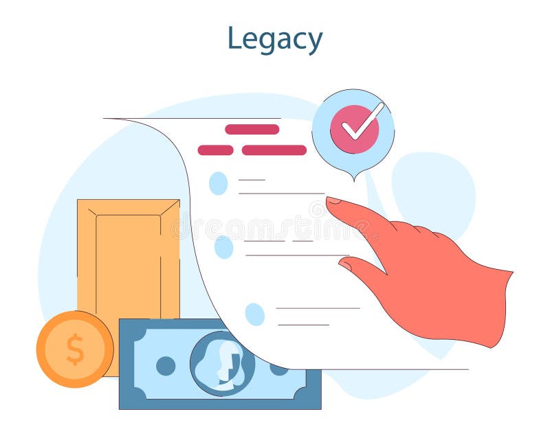Legacy. a Hand Finalizes a Legacy Document, Securing Financial Assets ...