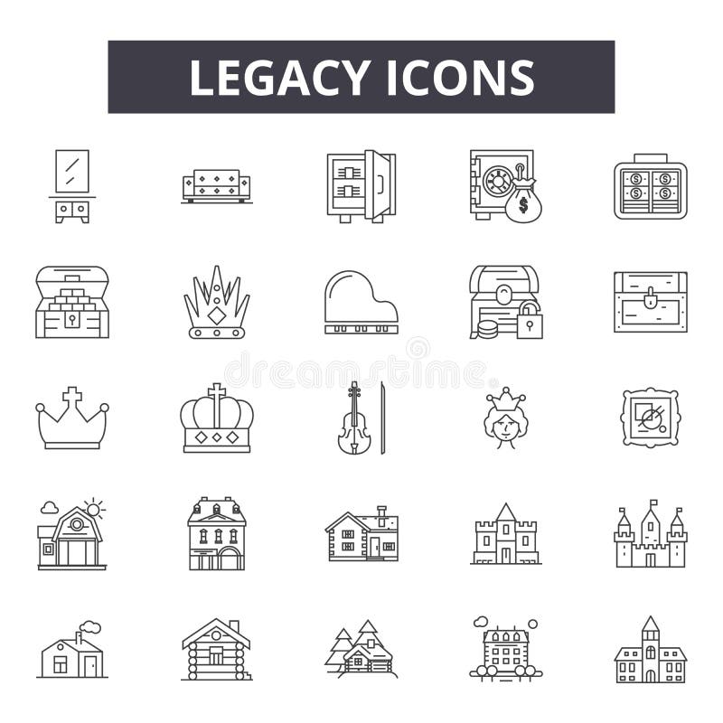 Legacy Line Icons, Signs, Vector Set, Outline Illustration Concept ... Legacy Line Icons, Signs, Vector Set, Outline Illustration Concept ...