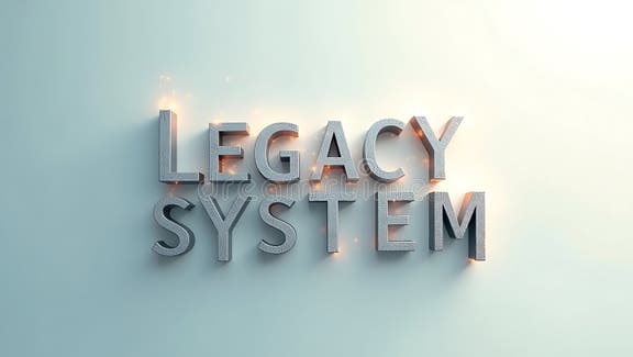 Legacy System Sign with Glowing Edges Against a Light Backdrop Stock ...