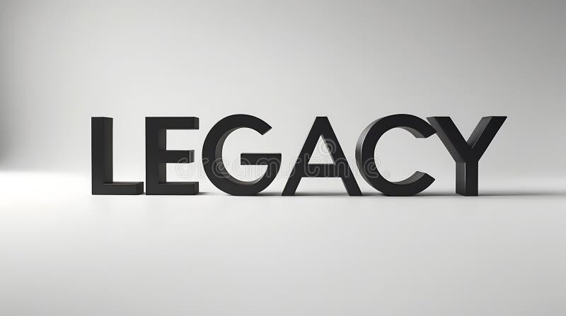 Legacy Text Displayed in Bold Typography on a Light Background Stock ...