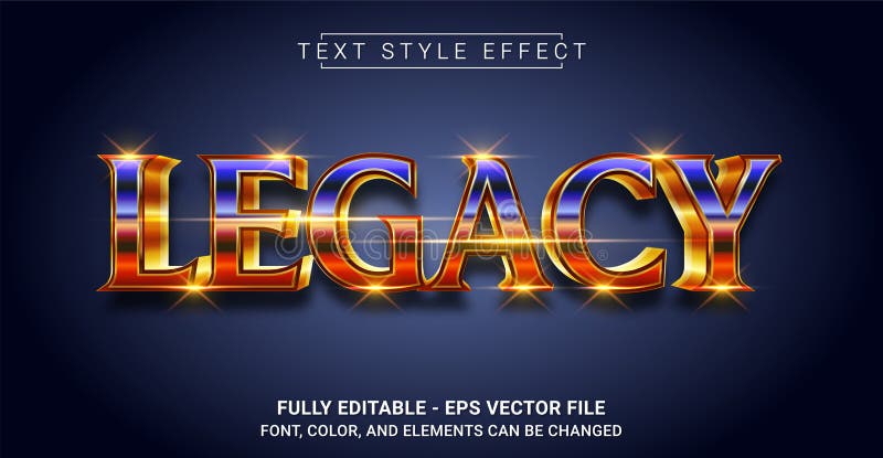 Legacy Text Style Effect. Editable Graphic Text Template Stock Vector ...