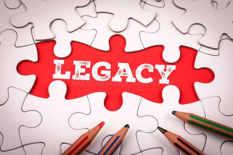 Legacy. White Puzzle Pieces and Colored Pencils Stock Image - Image of ...