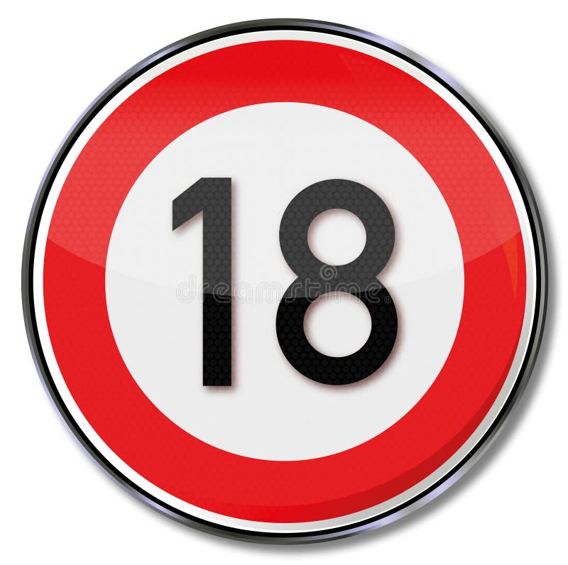 Legal age and birthday 18 stock vector. Illustration of attention ...